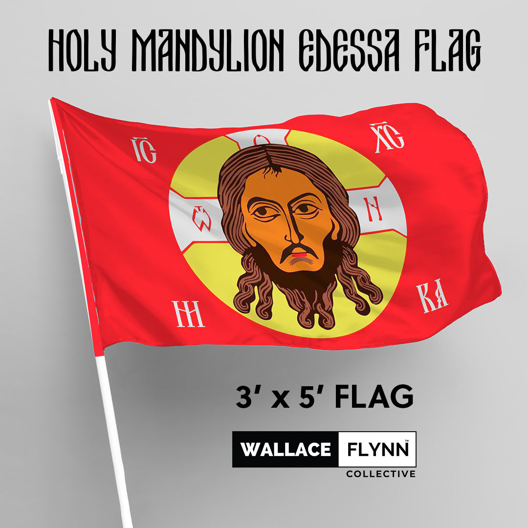 Holy Mandylion Edessa Flag , Fly the flag of Jesus! 3’ x 5’ IC XC Flag