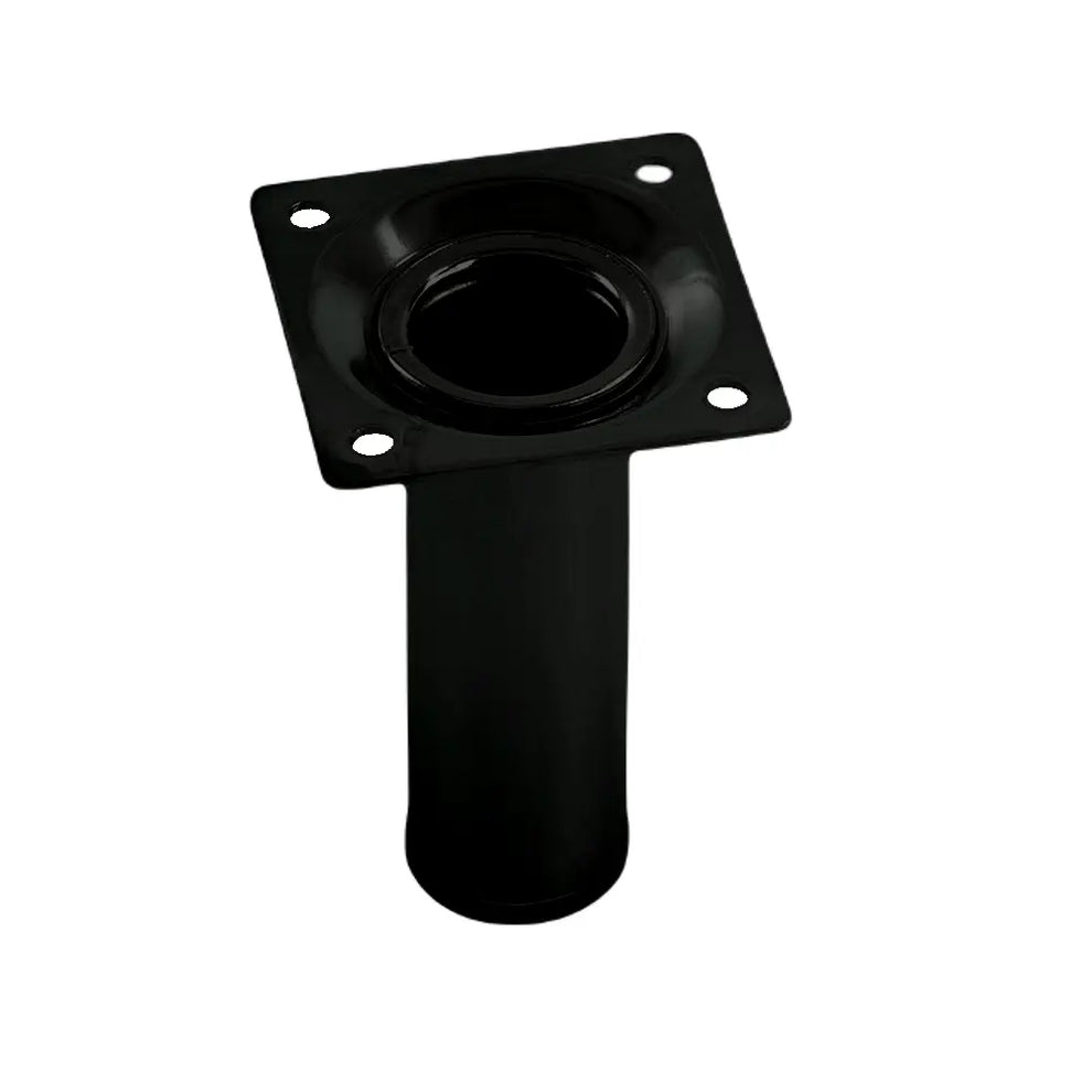 Hafele 4" Cylindrical Black Semi-Gloss Steel Furniture Leg, Set of 4