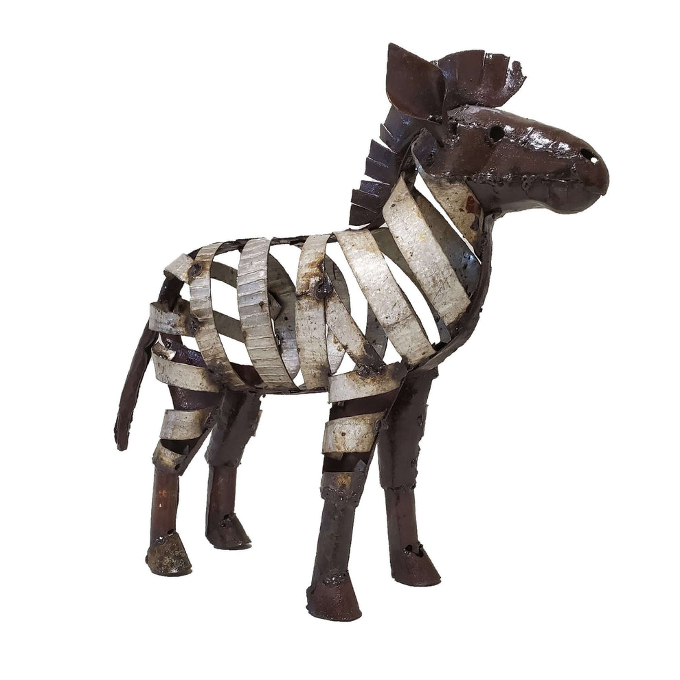 Fair Trade Recycled Metal Ribbon Zebra Sculpture Handcrafted in ...