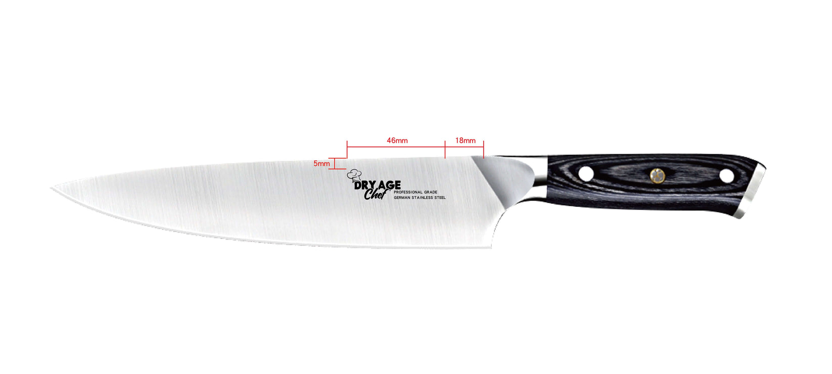German Stainless Steel Chef/Butcher Knife & Hybrid Cutting Board Combo ...